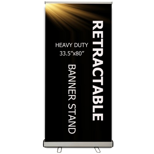 Buy heavy duty retractable roll up banner stand 33.5" x 80" (85x200cm ...